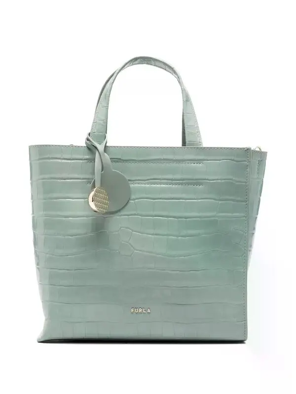 Furla Croc-effect Leather Tote Bag - Green