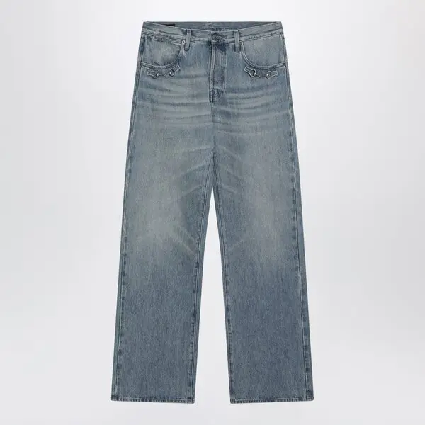 Gucci Light Horsebit Flare Jeans In Denim