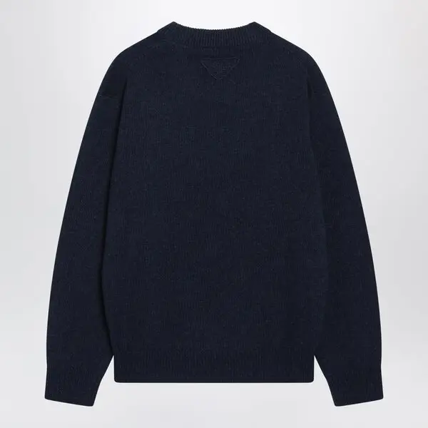Prada Ink Crew Neck Sweater In Recycled Cashmere