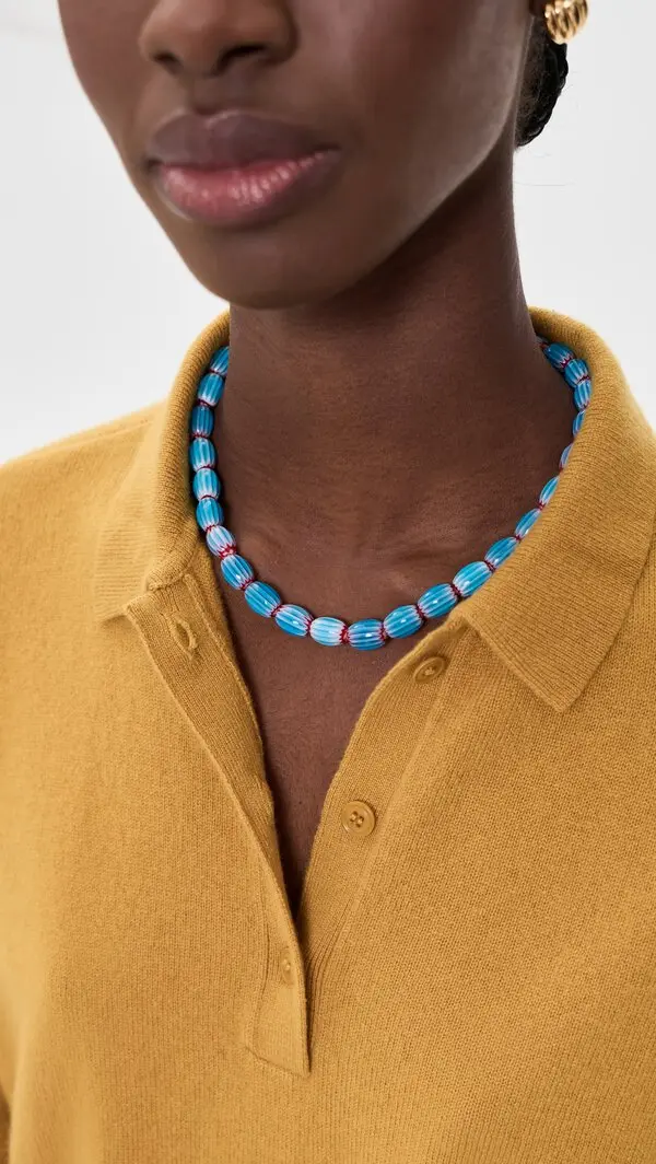 LOGAN TAY Cheveron Beaded Necklace