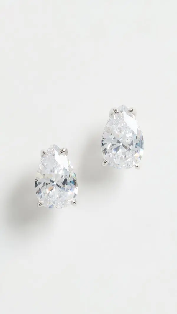 Shashi Pear Diamond Stud Earrings