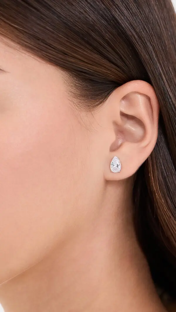 Shashi Pear Diamond Stud Earrings