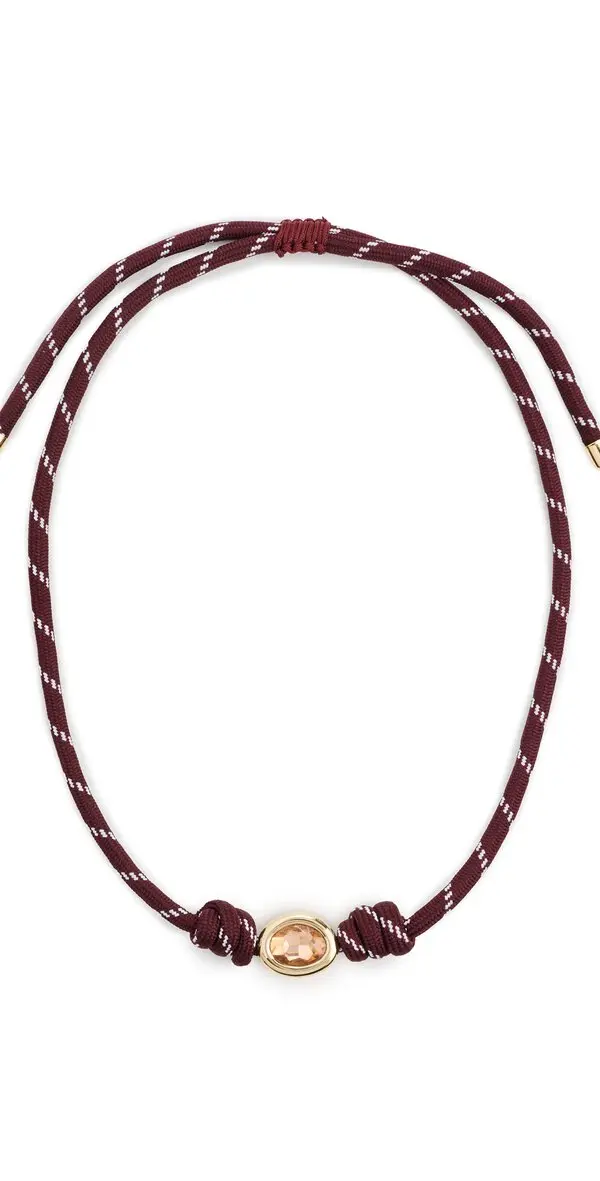 LOGAN TAY Burdundy Paracord Stone Necklace - Brown