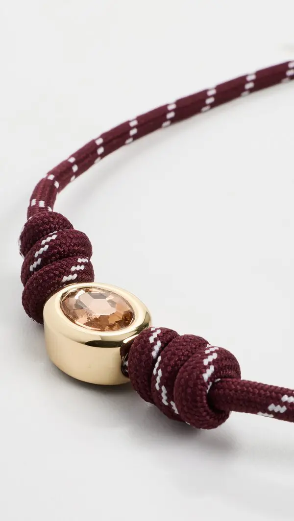 LOGAN TAY Burdundy Paracord Stone Necklace