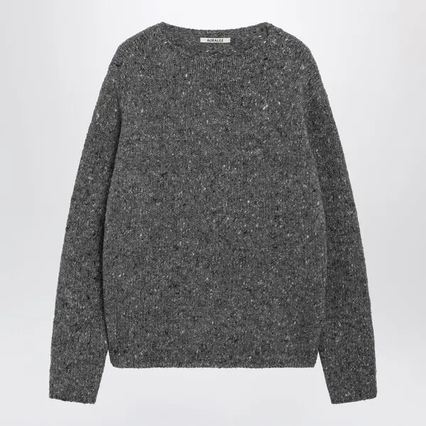 Auralee Charcoal Grey Wool Crew Neck Sweater - Gray