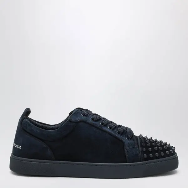 CHRISTIAN LOUBOUTIN Louis Jr Spikes Canopy Sneakers In Navy Suede - Blue