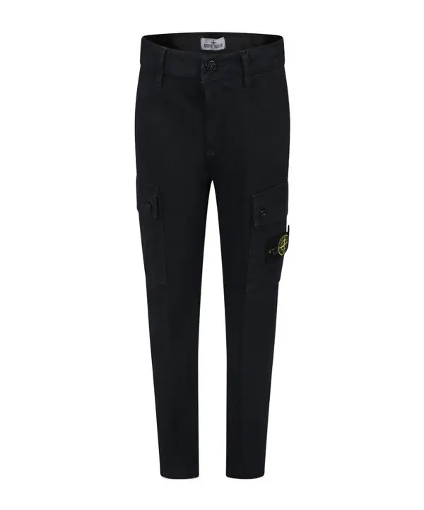 Stone Island ストーンアイランド ジュニア コンパスバッジ テーパードレッグ トラウザーズ - Blue