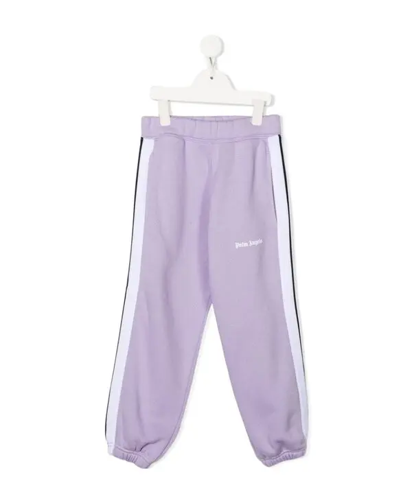 Palm Angels キッズ ロゴプリント ストレートレッグパンツ - Purple