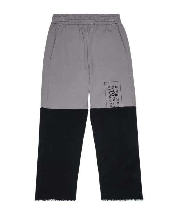 MAISON MARGIELA メゾンマルジェラ キッズ ロゴプリント ツートンパンツ - Gray