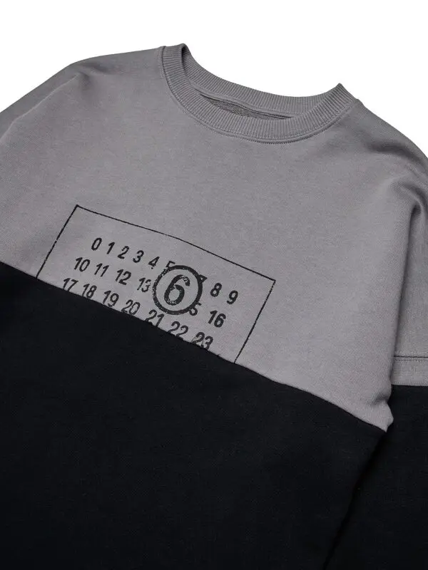 MAISON MARGIELA キッズ ロゴ プリント クルーネック スウェットシャツ