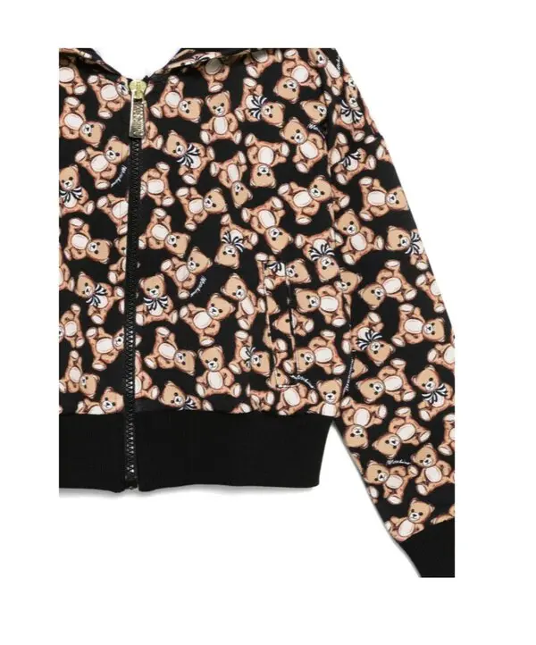 Moschino モスキーノ キッズ オールオーバープリント ジップアップパーカー