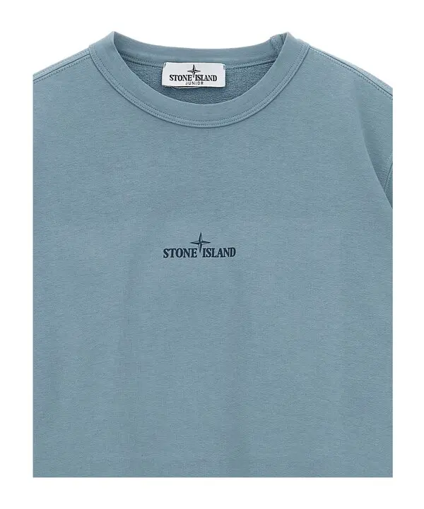 Stone Island ジュニア ロゴ プリント クルーネック スウェットシャツ