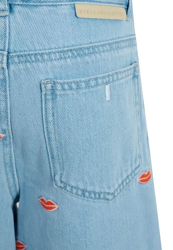 Stella McCartney ステラ マッカートニー キッズ リップエンブロイダリー ストレートレッグ ジーンズ