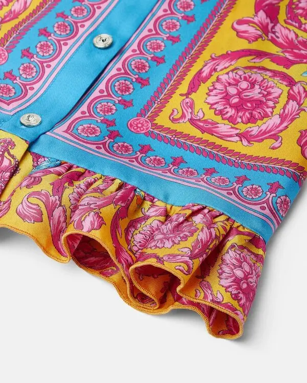 Versace ヴェルサーチ キッズ バロックプリント フリルドレス