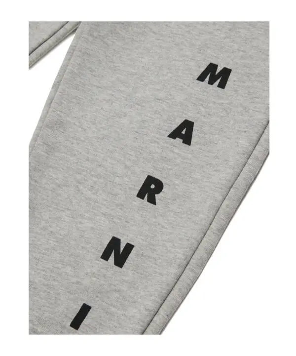 Marni マルニ キッズ ロゴプリント フリース ジョガーパンツ