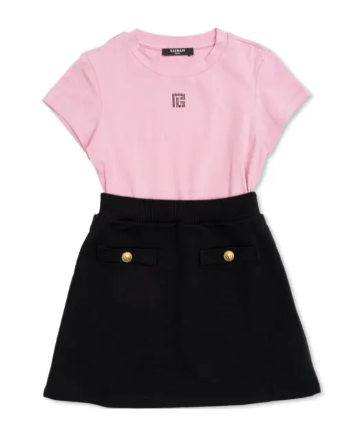 Balmain バルマン キッズ ロゴディテール ドレス - Black