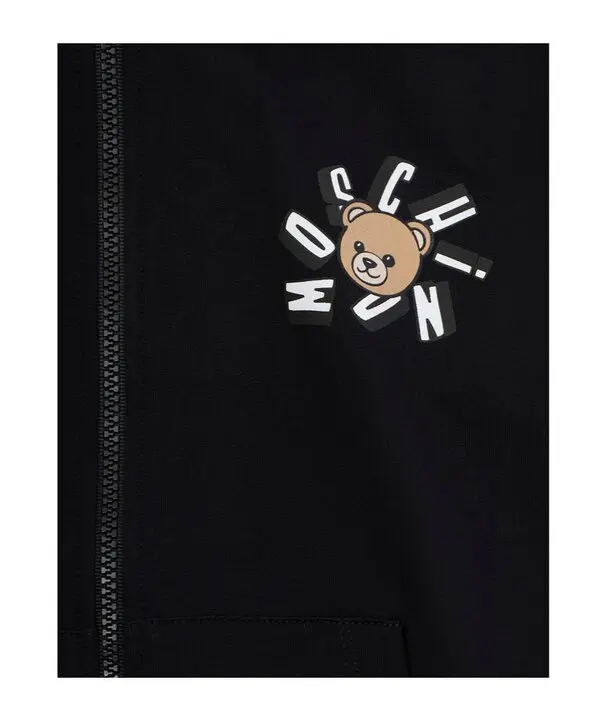 Moschino モスキーノ キッズ ロゴプリント ジップアップ パーカー