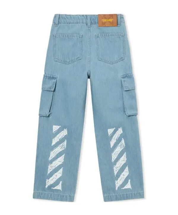 Off-White オフホワイト キッズ ダイアグ カーゴ デニムジーンズ
