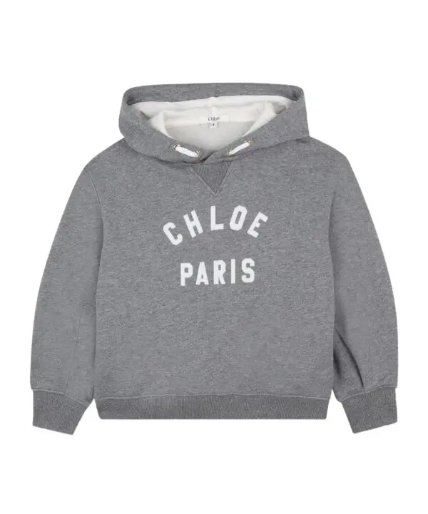 Chloé クロエ キッズ ロゴプリント ドローストリング パーカー