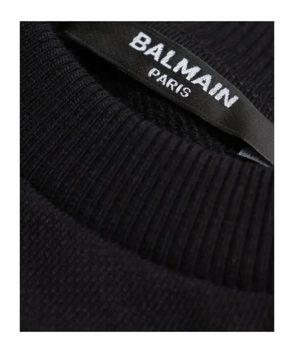 Balmain キッズ ロゴ プリント クルーネック スウェットシャツ