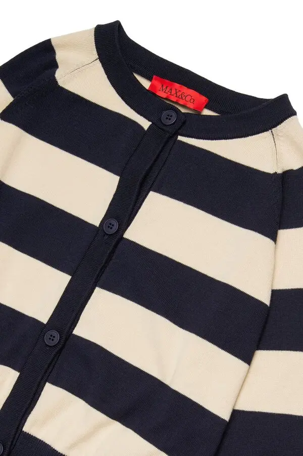 Max & Co. キッズ ロゴパッチ ニットカーディガン