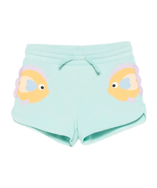 Stella McCartney ステラマッカートニー キッズ フィッシュプリント ゴムウエスト ショートパンツ