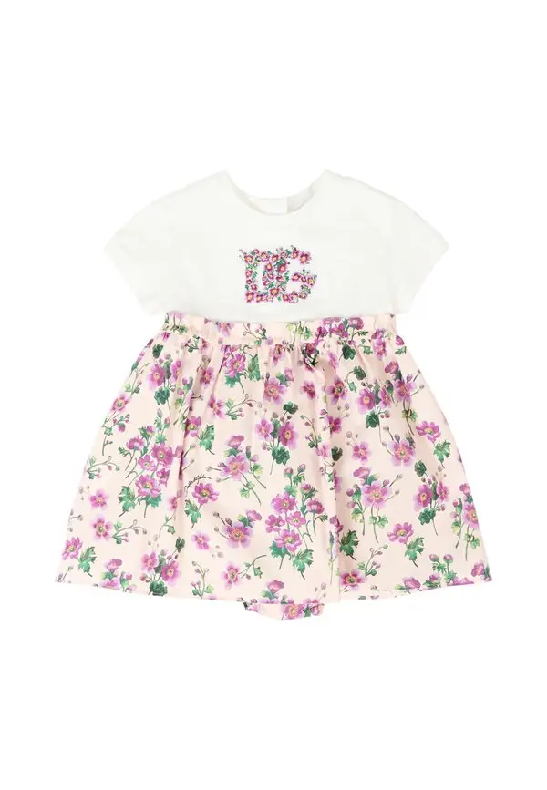 Dolce & Gabbana ドルチェガッバーナ キッズ フローラルプリント クルーネックドレス