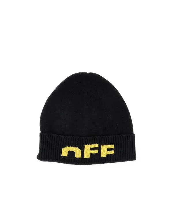 Off-White オフホワイト キッズ ロゴ インターシャ ニットビーニー