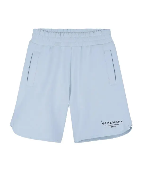 Givenchy ジバンシィ キッズ ロゴ プリント ショーツ - Light Blue