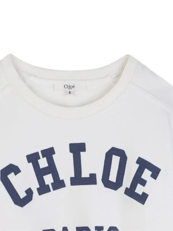 Chloé クロエ キッズ ロゴプリント クルーネック スウェットシャツ