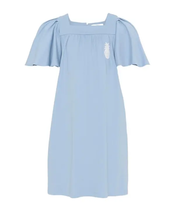 Chloé クロエ キッズ ラッフル スクエアネック ドレス