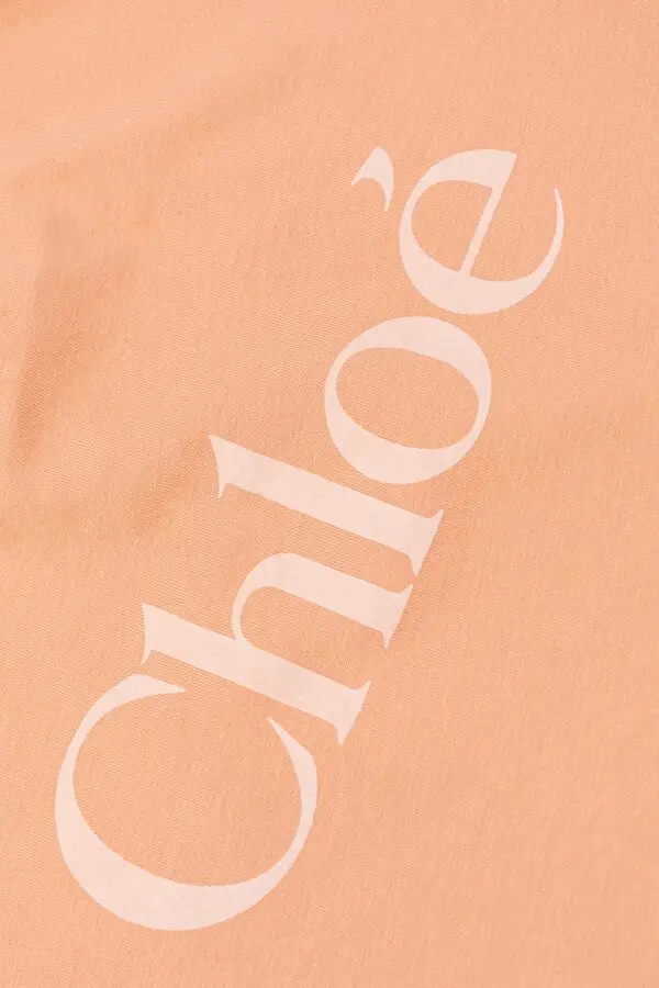 Chloé クロエ キッズ ロゴプリント ラッフルドレス