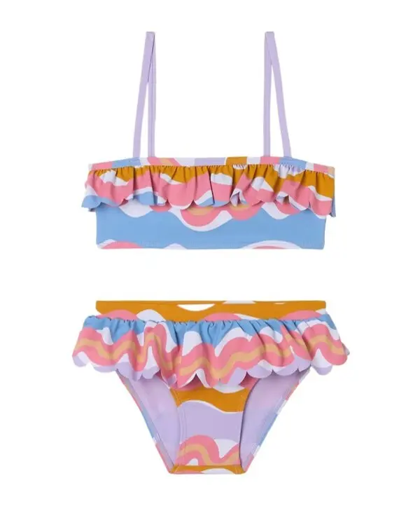 Stella McCartney ステラ マッカートニー キッズ ラッフルディテール プリント ビキニセット