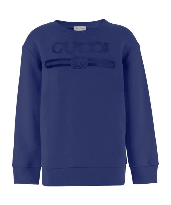 Gucci グッチ キッズ ロゴ プリント クルーネック スウェットシャツ