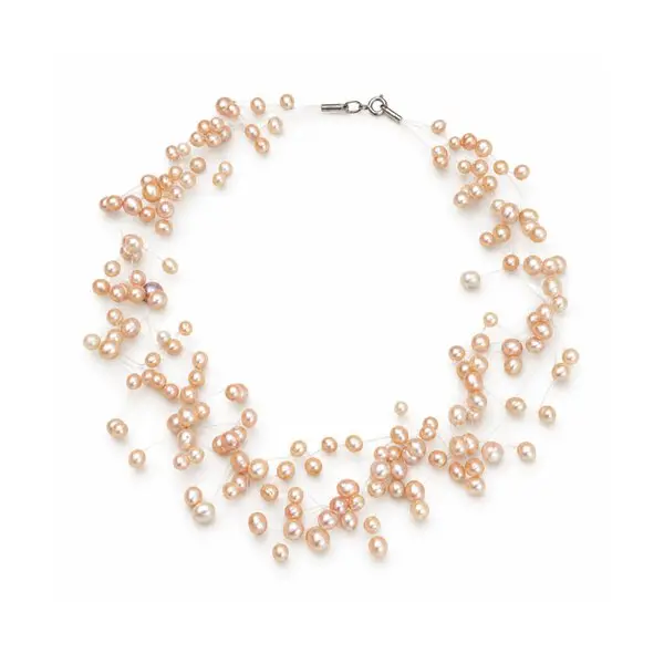 LALINDE Floating Pearls Necklace - Pink