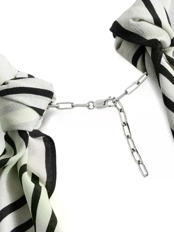 TOTEME Fine Silk Scarf Collar Ecru/black