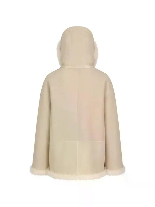 LA ROSE Reversible Hooded Shearling Jacket
