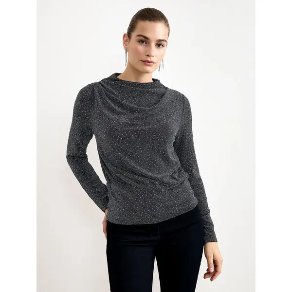 PHASE EIGHT Frosty Sparkle Cowl Neck Top