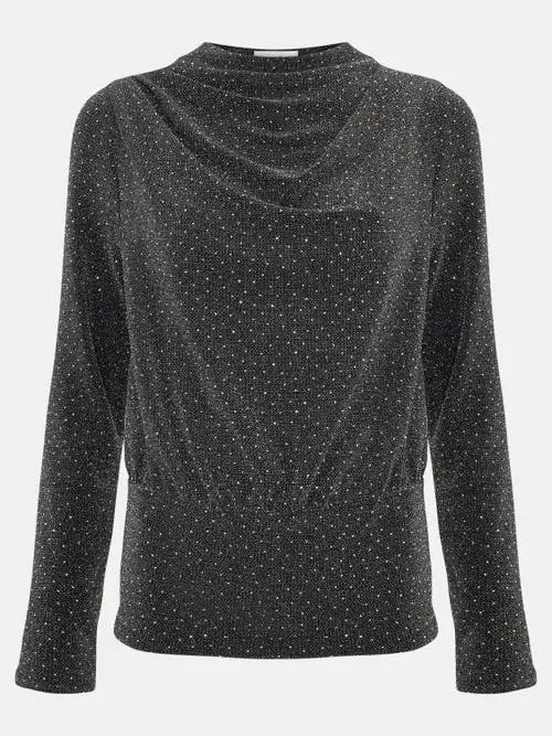 PHASE EIGHT Frosty Sparkle Cowl Neck Top