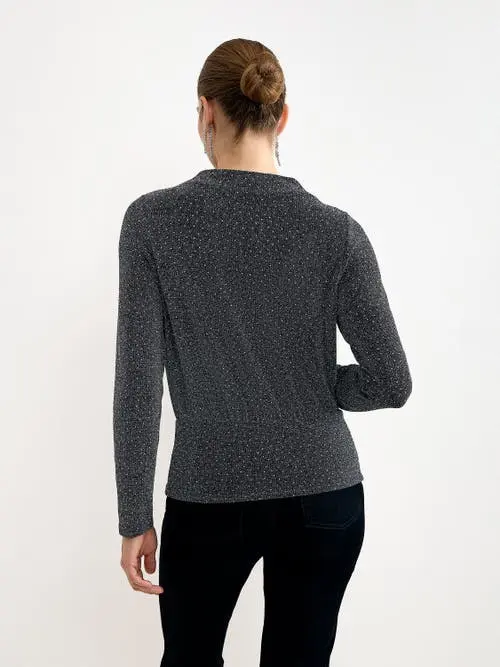 PHASE EIGHT Frosty Sparkle Cowl Neck Top