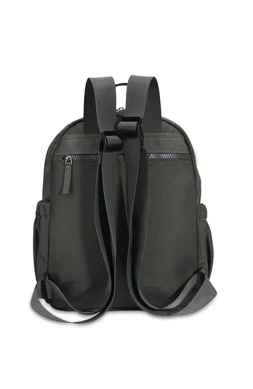 CAMPO MARZIO ROMA 1933 Ada Versatile Spacious Backpack With Zip Closure & Glossy Accents - Graphite Grey