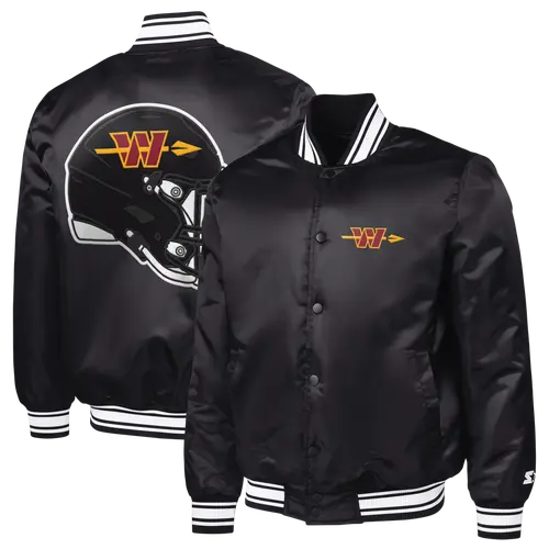 STARTER Washington Commanders Locker Room Satin Varsity Full-snap Jacket - Black