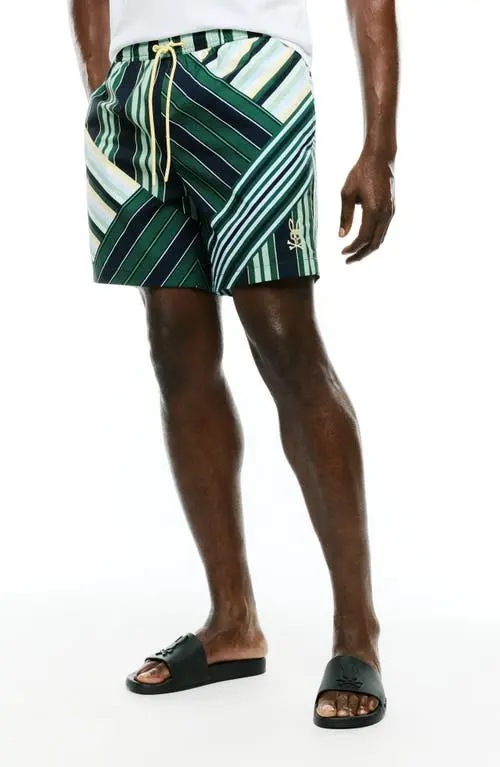 Psycho Bunny Drew All Over Print Swim Trunks