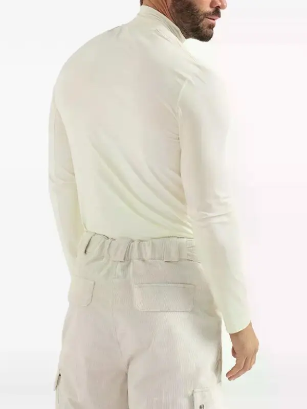 Brunello Cucinelli Comfort Silk Jersey Long Sleeve T-shirt With Embroidery - Neutrals