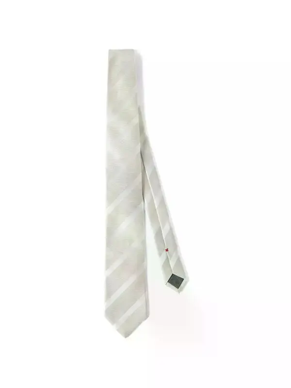 Brunello Cucinelli Silk Diagonal Tie With Regimental Stripe