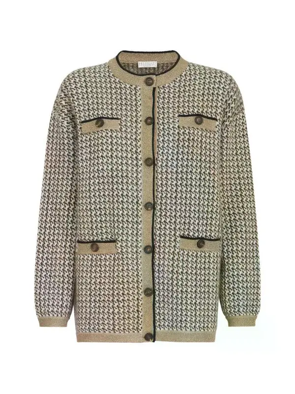 Brunello Cucinelli Houndstooth Cardigan