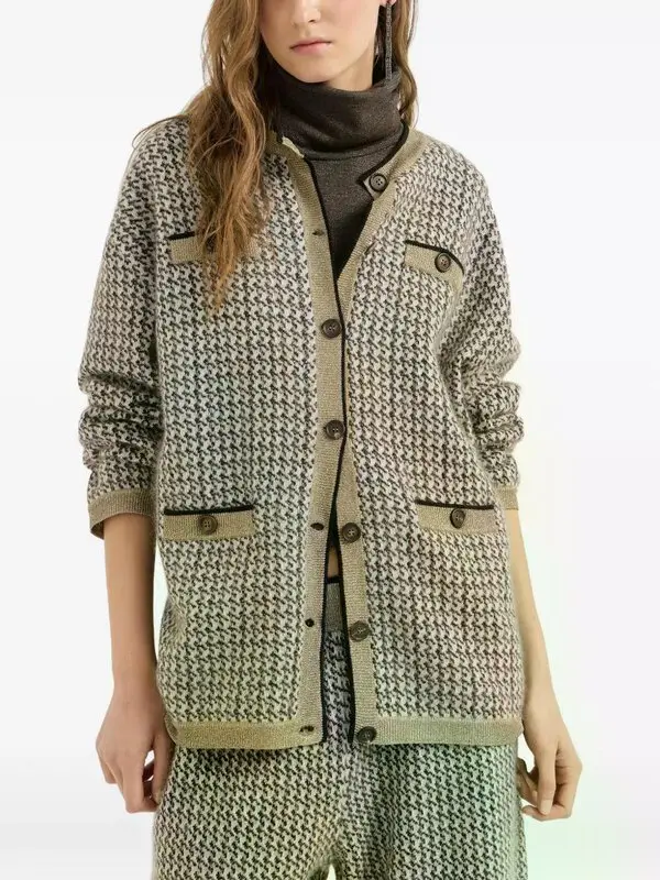 Brunello Cucinelli Houndstooth Cardigan