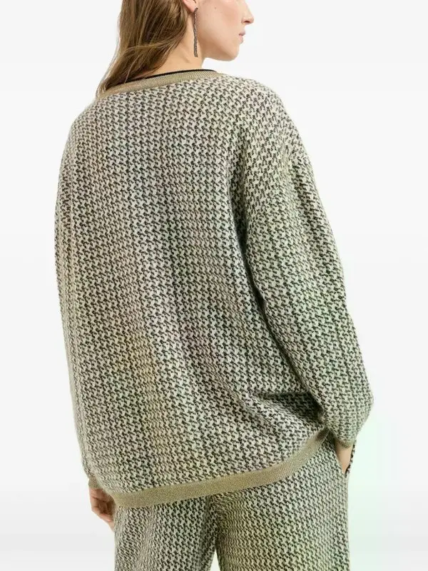Brunello Cucinelli Houndstooth Cardigan