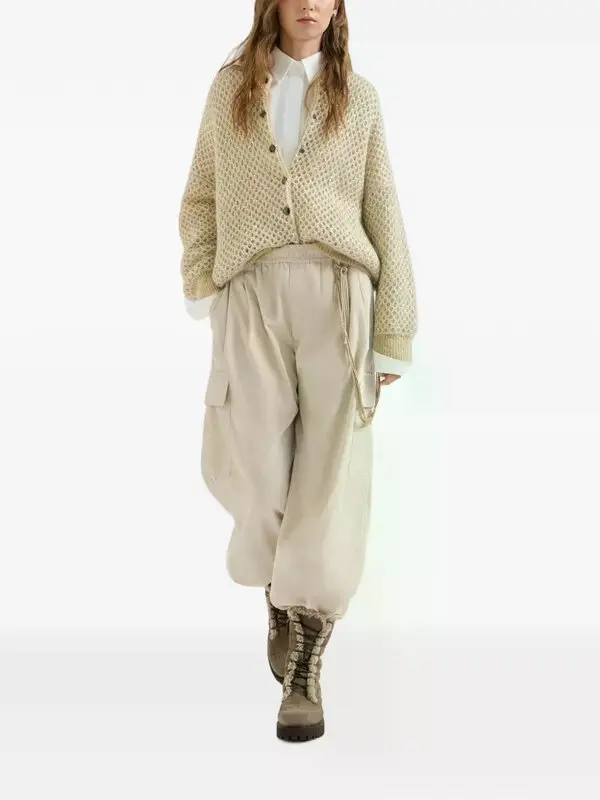 Brunello Cucinelli Techno Cotton And Cashmere Corduroy Baggy Cargo Trousers