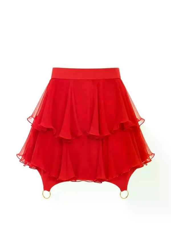MONARH Ruffled Metal-ring Mini Skirt